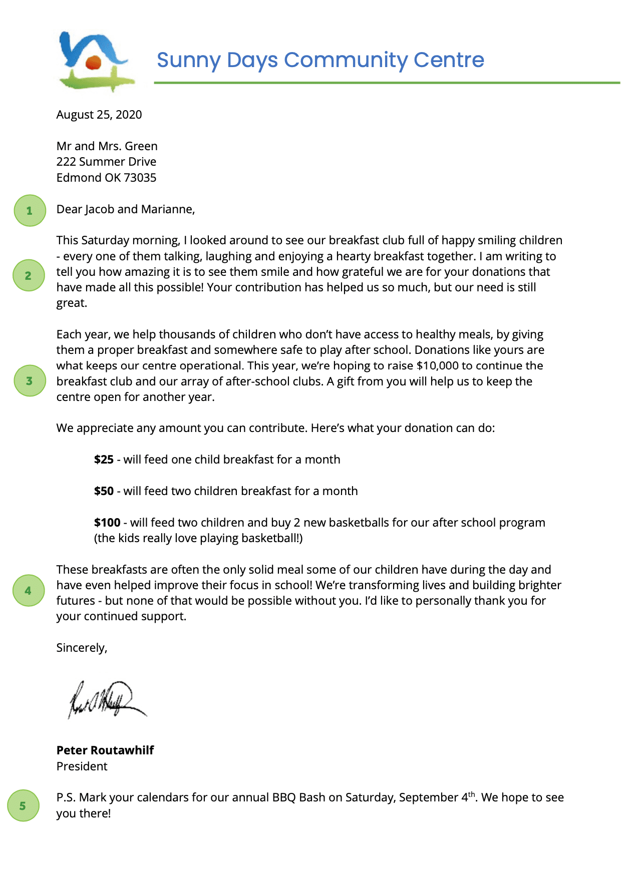 Business Donation Letter Template
